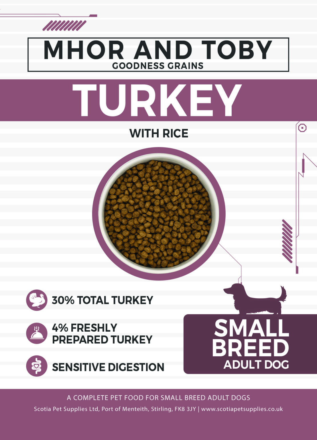 Mhor & Toby Turkey with Rice – 10kg (SMALL BREED) – Scotia Pet Supplies